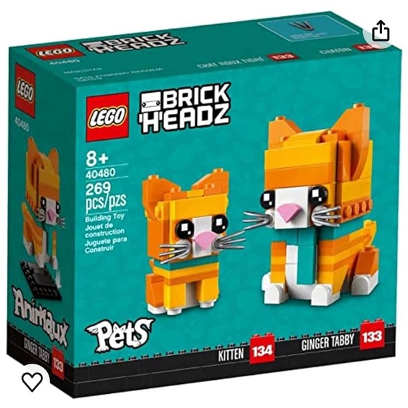 Lego | Toys | Lego Brickheadz Pets Animaux Ginger Tabby Cat Set 4480 ...